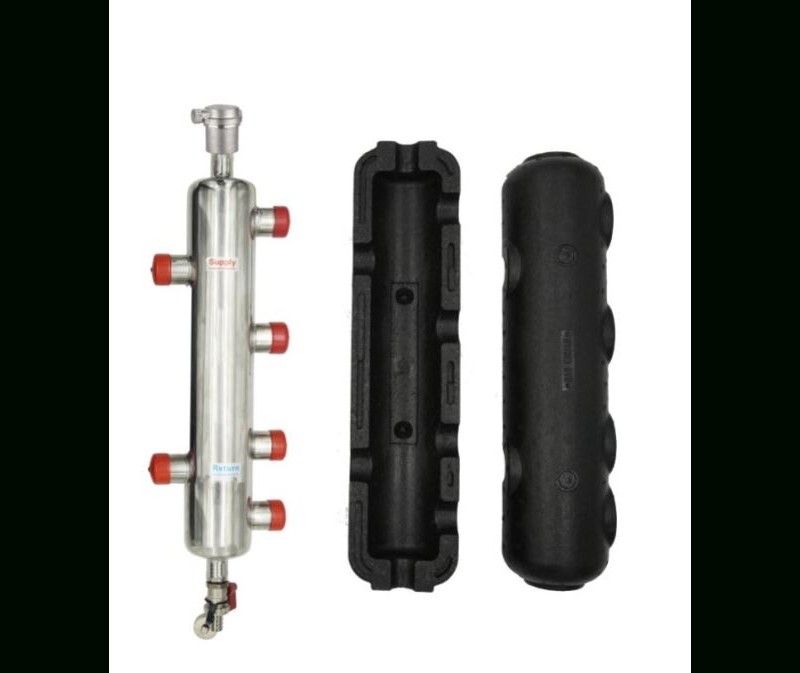 ZL-1188B-1F-4 Low loss header 2 in 4 out DN25 Female with insulation
